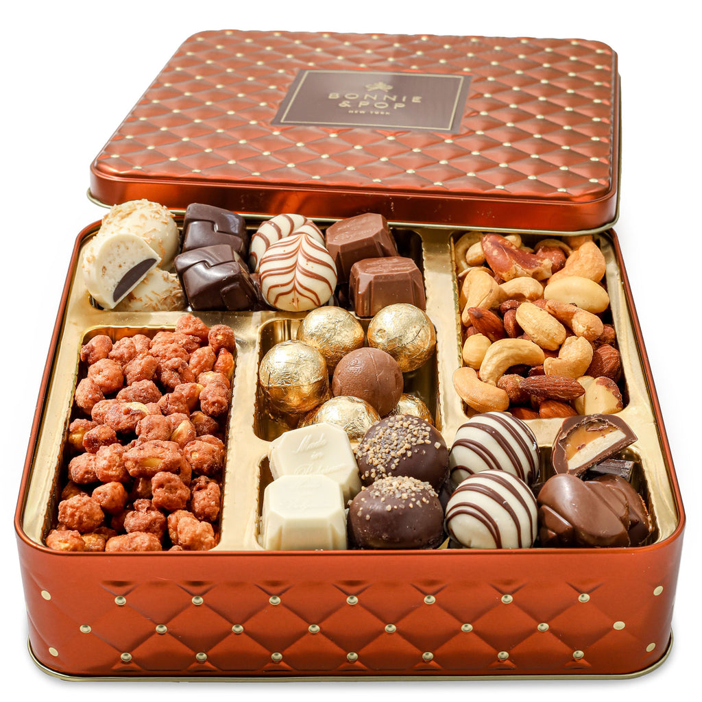 Gourmet Gift Basket with Assorted Truffles & Nuts – Bonnie and Pop